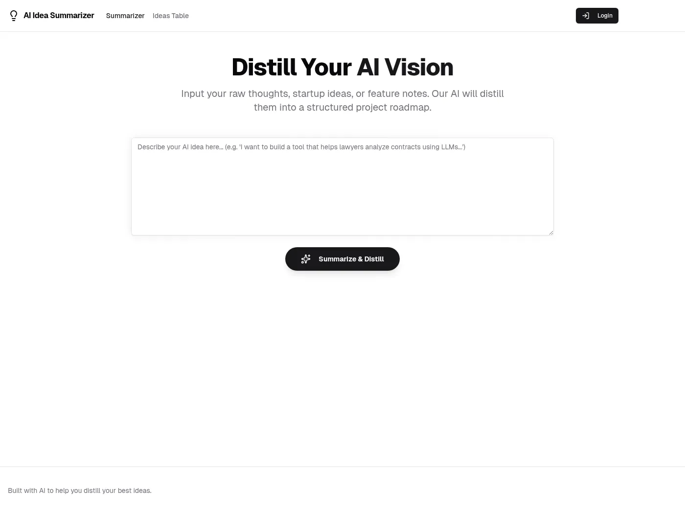 AI Idea Summarizer Web