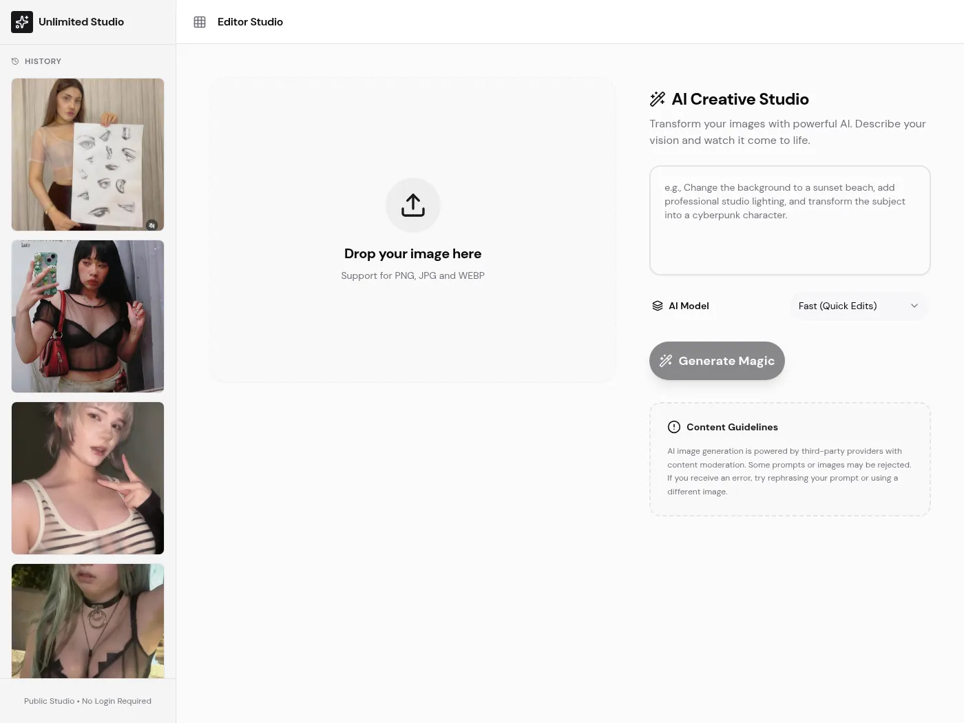 Unlimited AI Image Studio