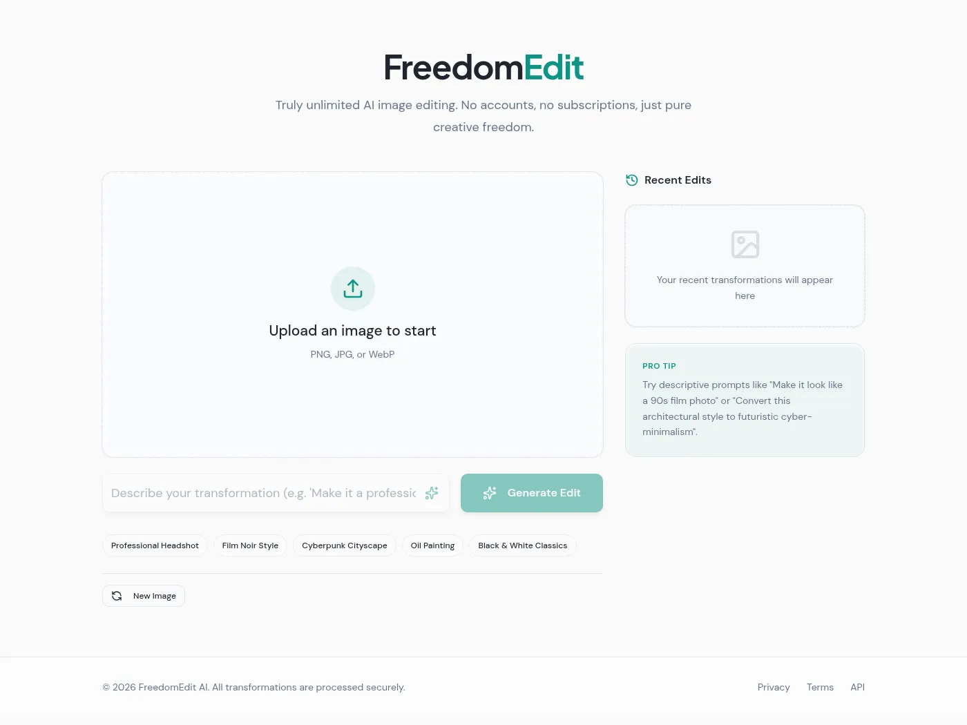 FreedomEdit AI Image Tool