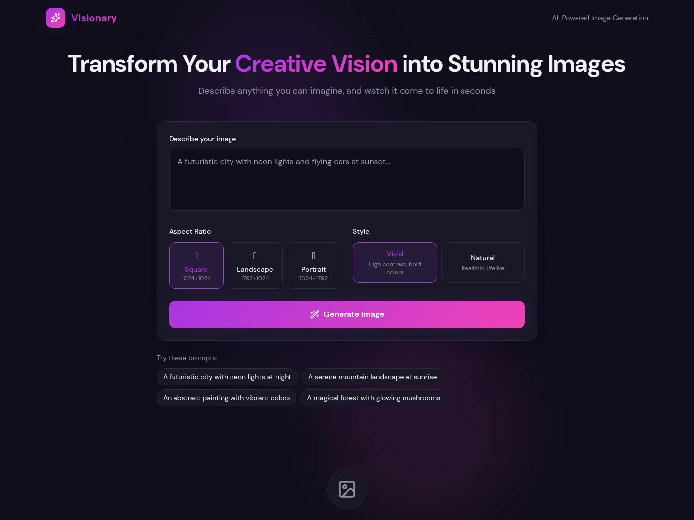 Visionary AI Image Maker