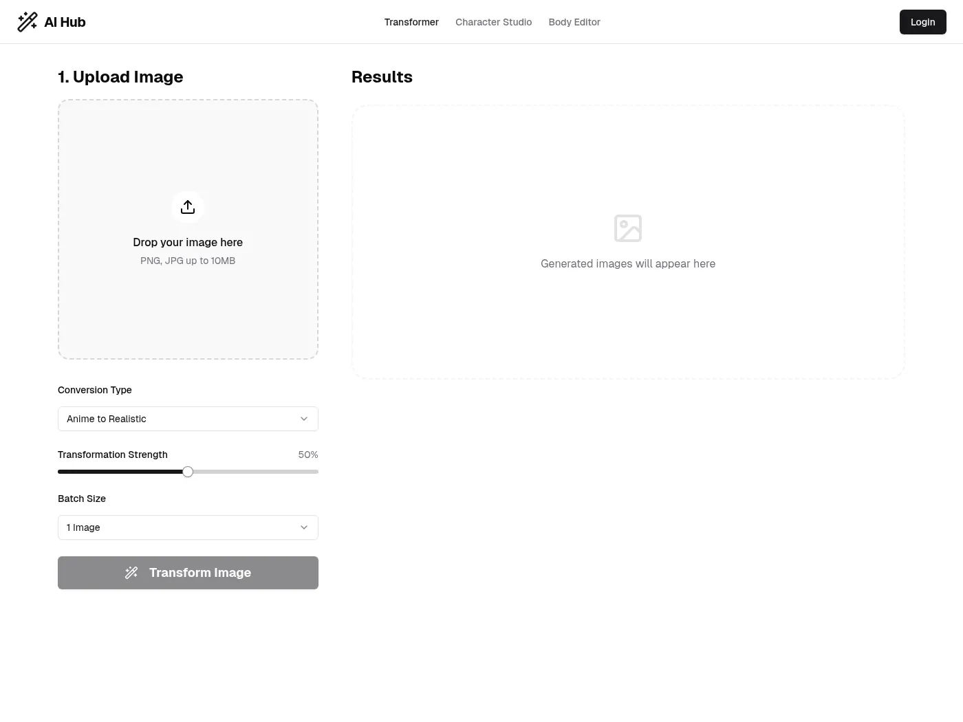 AI Image Transformer Hub