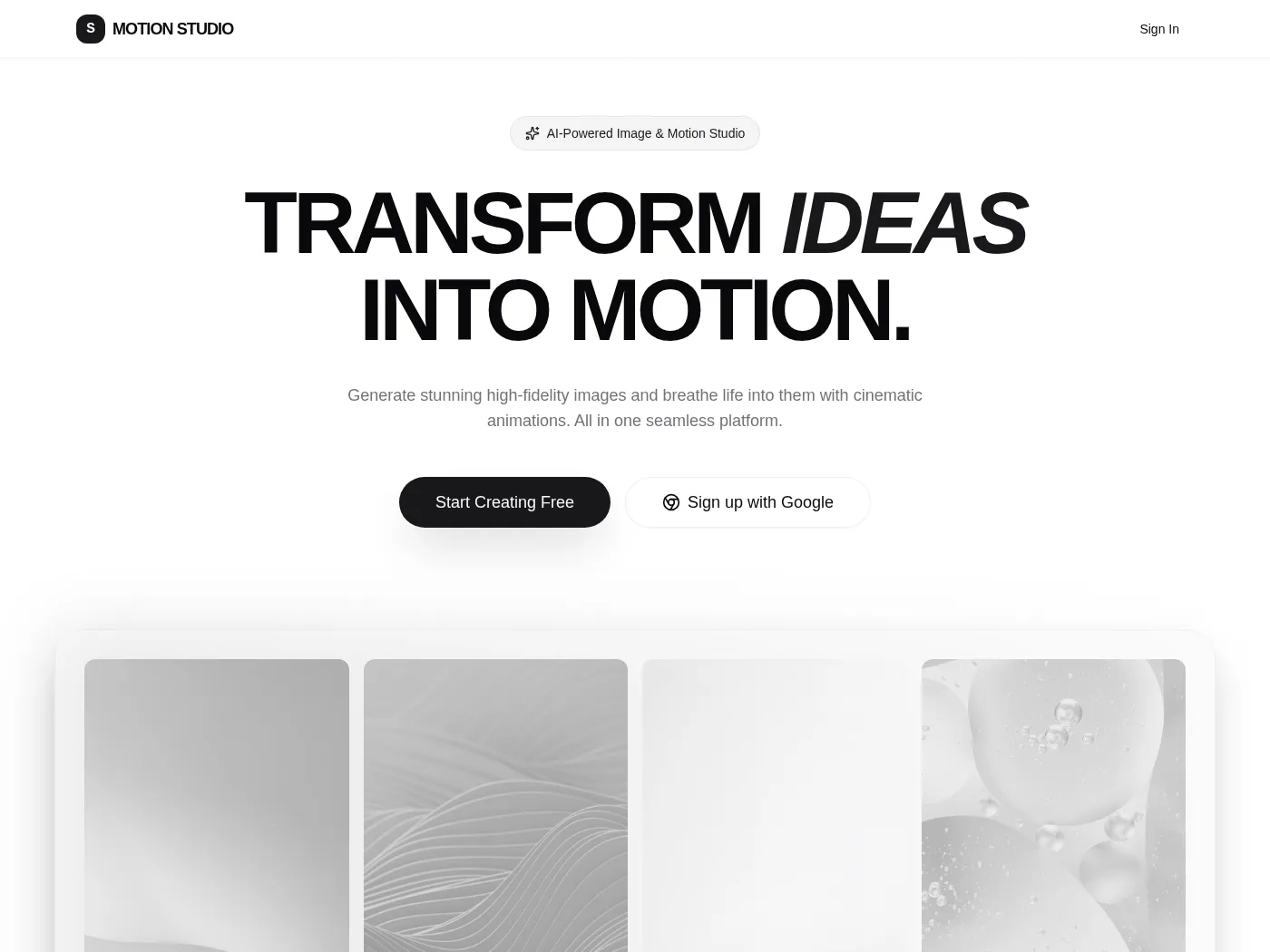 AI Image Motion Studio