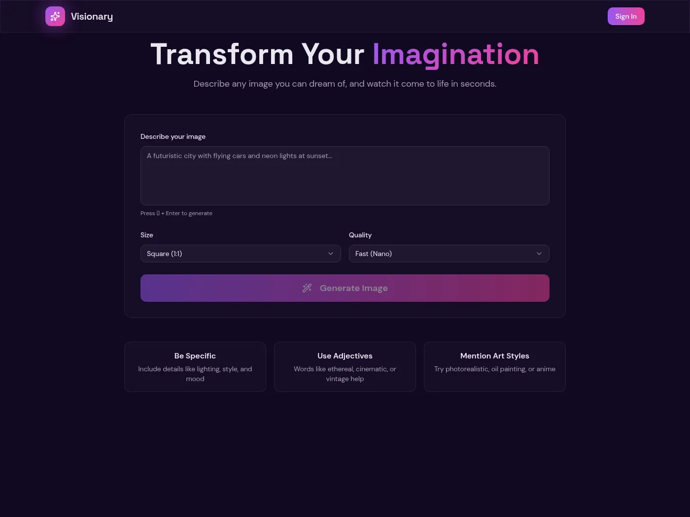 Visionary Image Maker