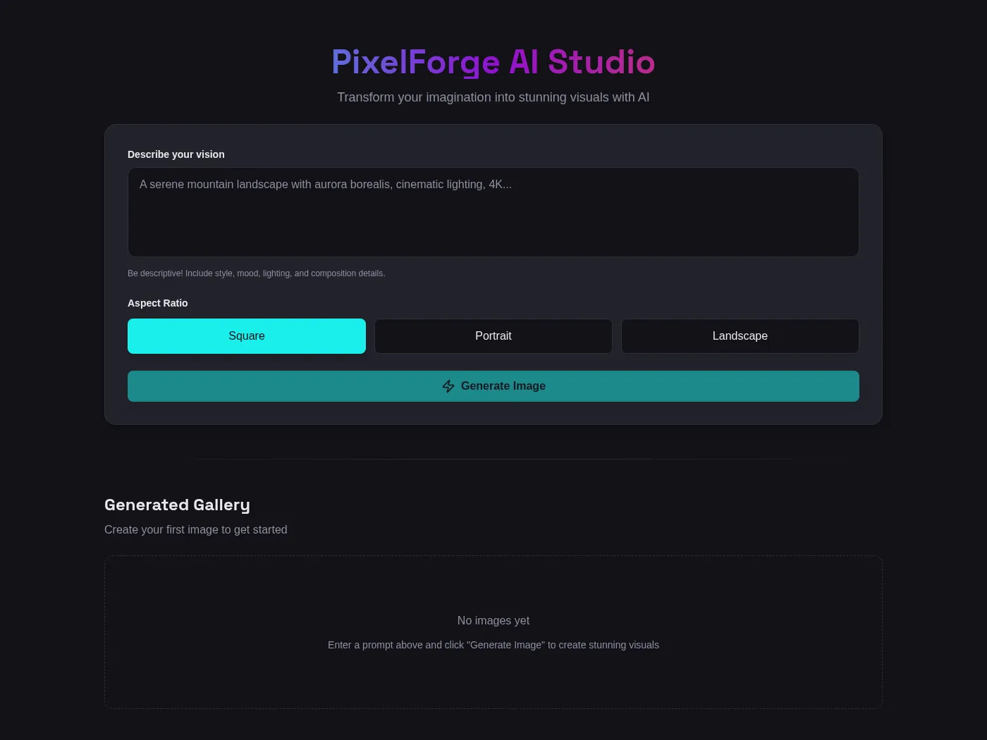 PixelForge AI Studio