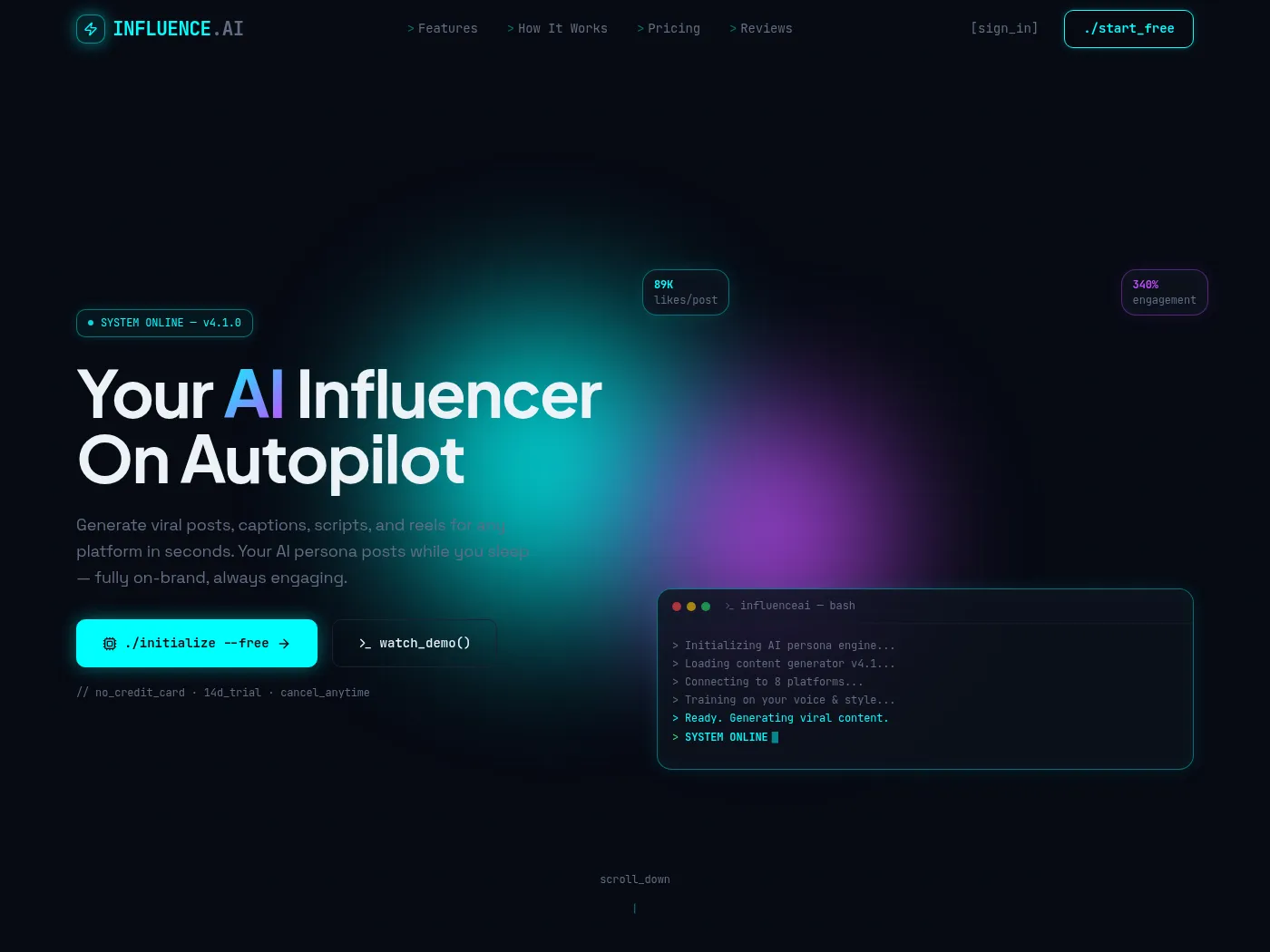 AI Influencer Tool Page