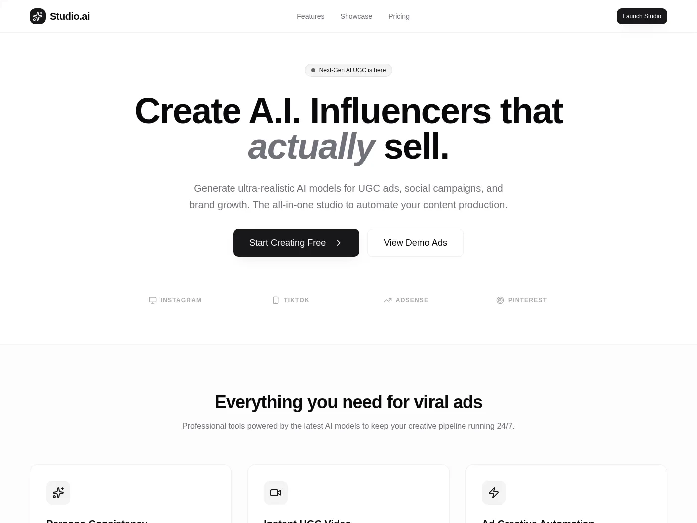 A.I. Model Influencer Studio
