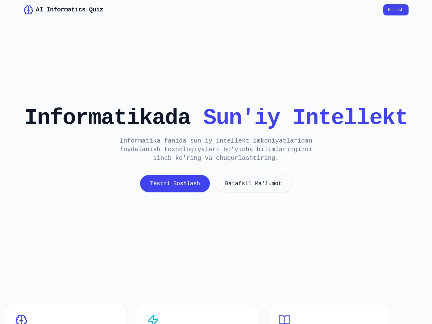 AI Informatics Quiz