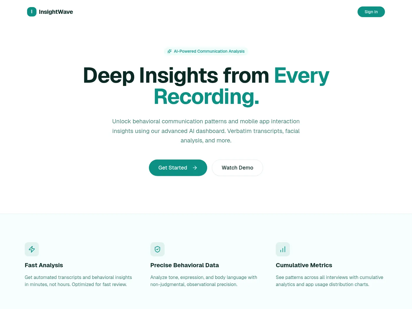 InsightWave AI Dashboard