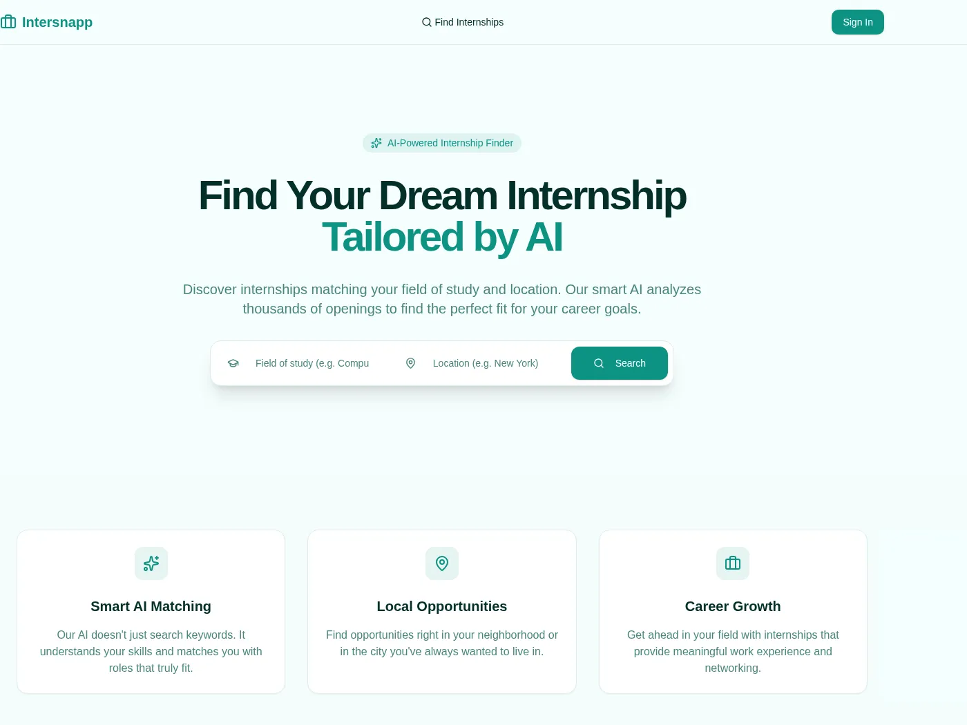 Intersnapp AI Finder