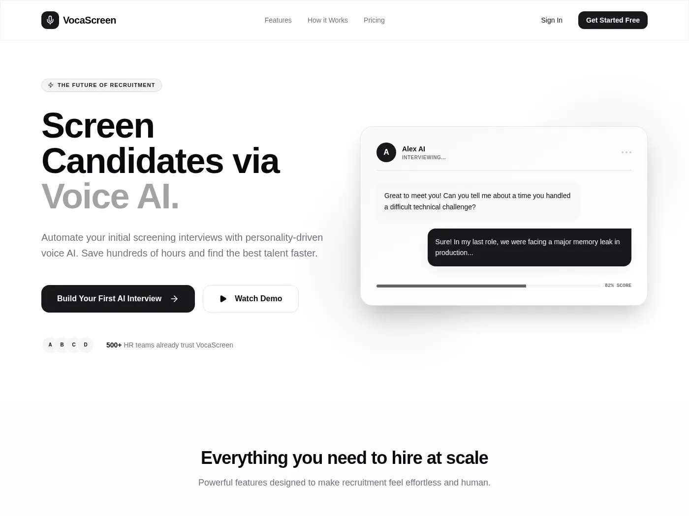 VocaScreen AI Interviews