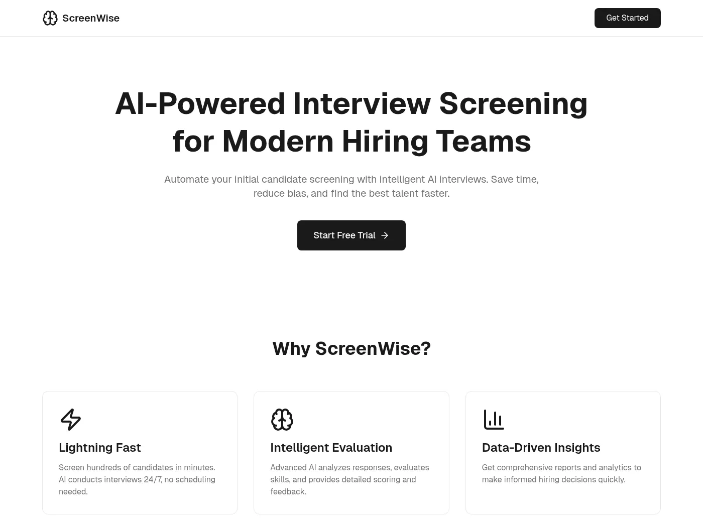 ScreenWise AI Interviews