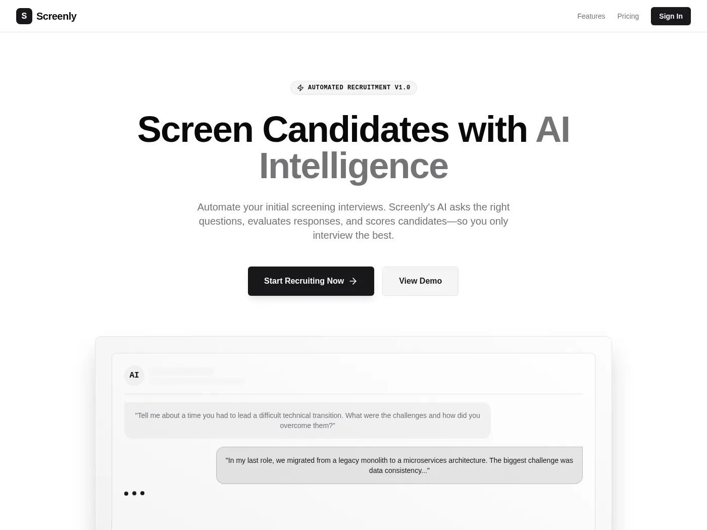 Screenly AI Interviews