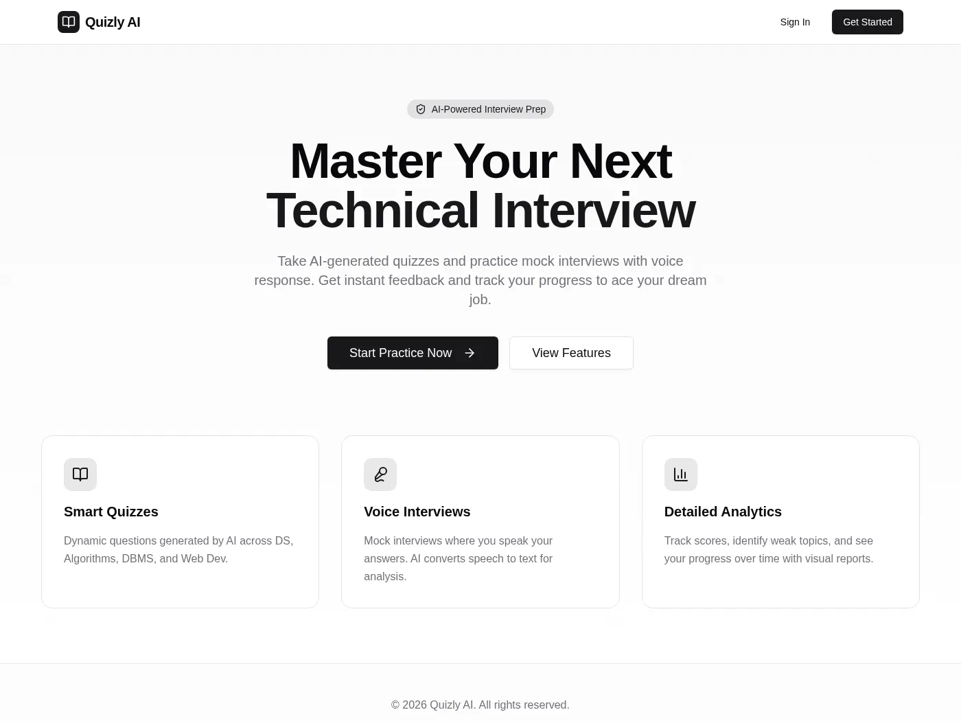 Quizly AI Interview Platform