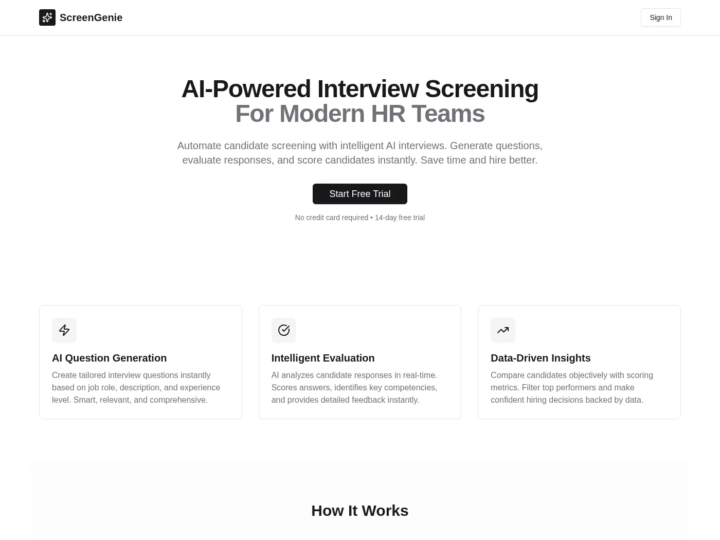 ScreenGenie AI Interviews