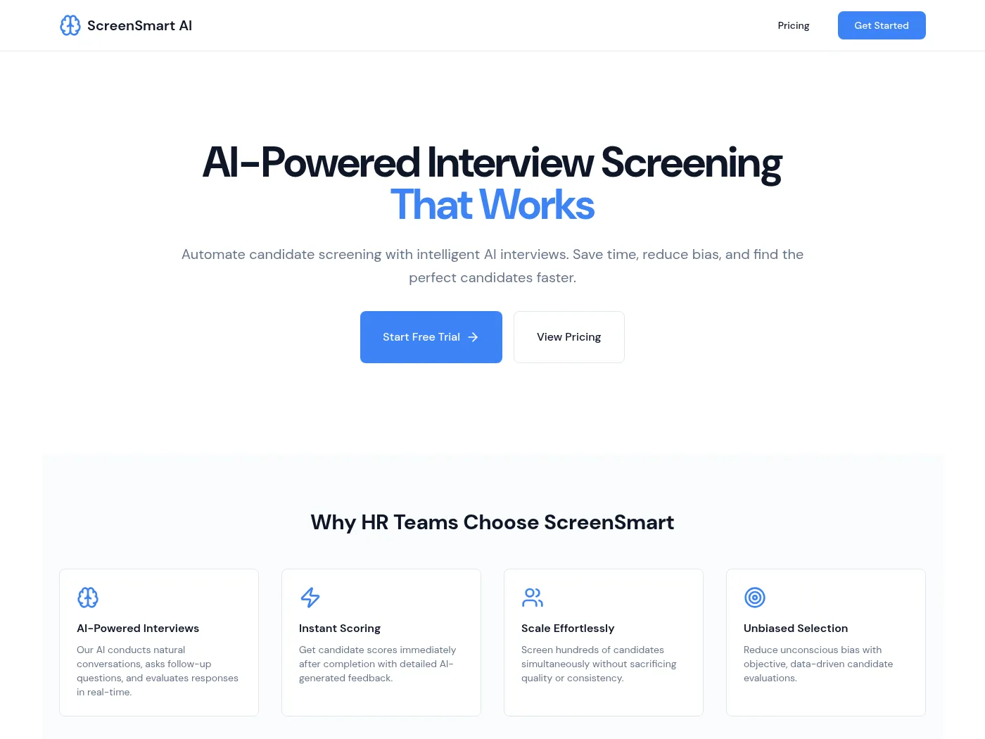 ScreenSmart AI Interviews