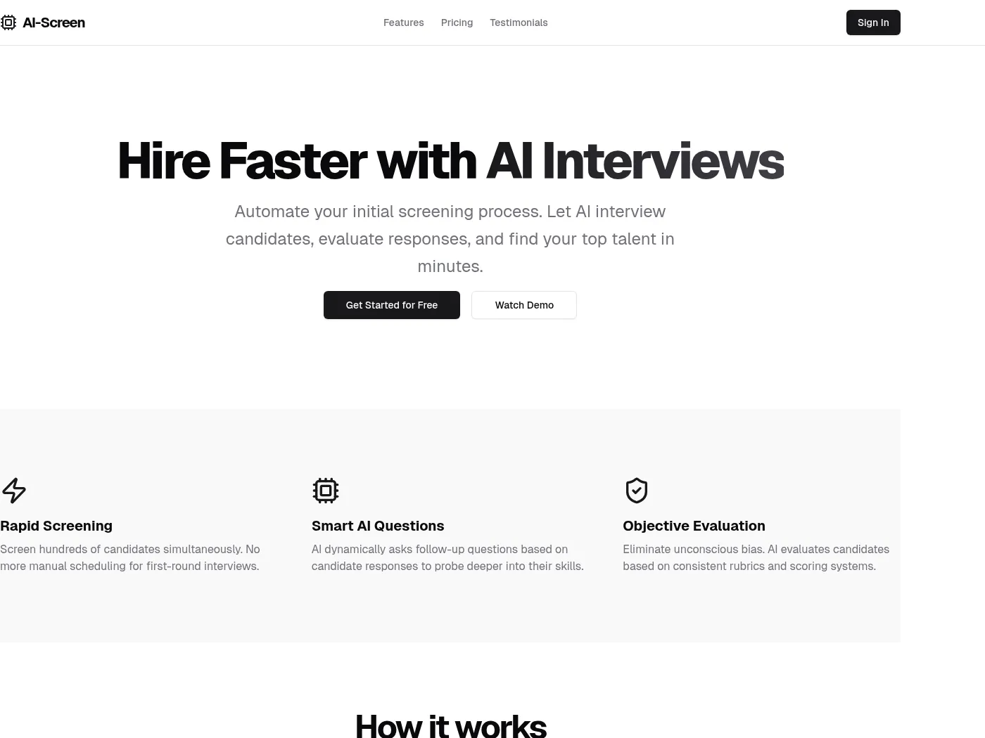 AI Interview Screen