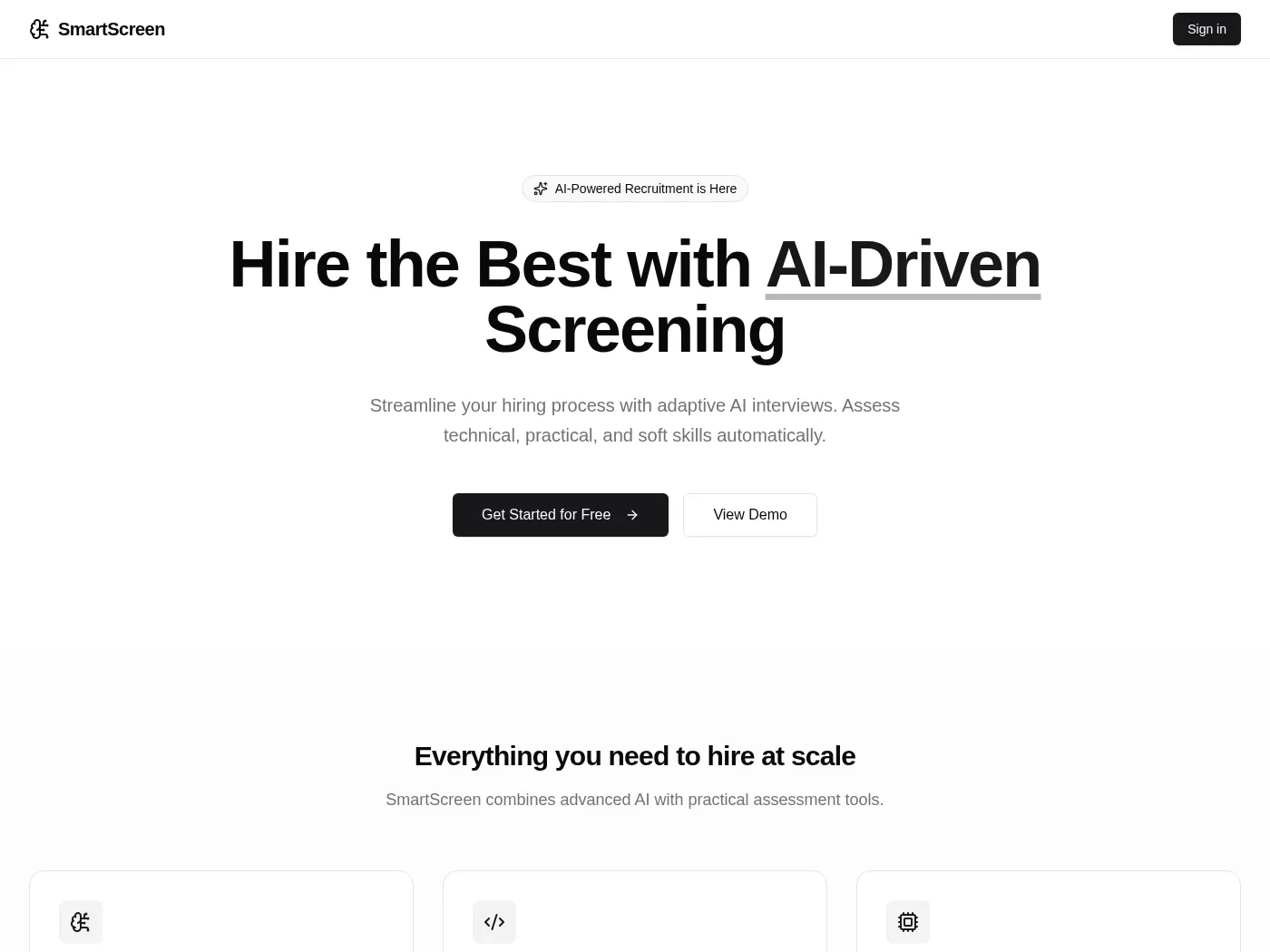 SmartScreen AI Interviews