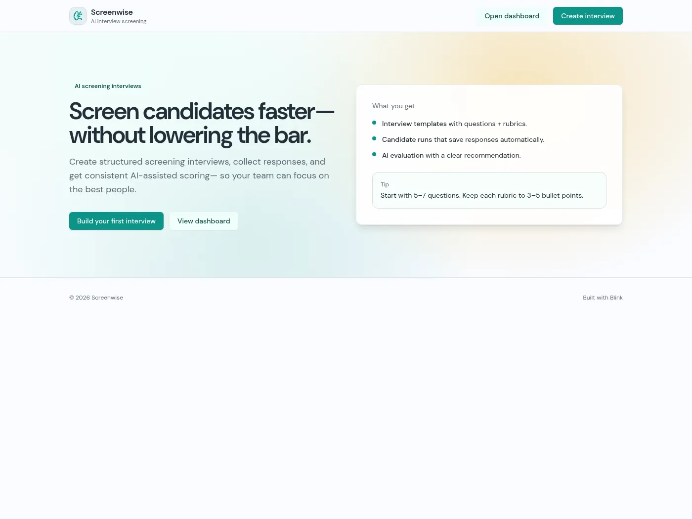 AI Interview Screening Platform