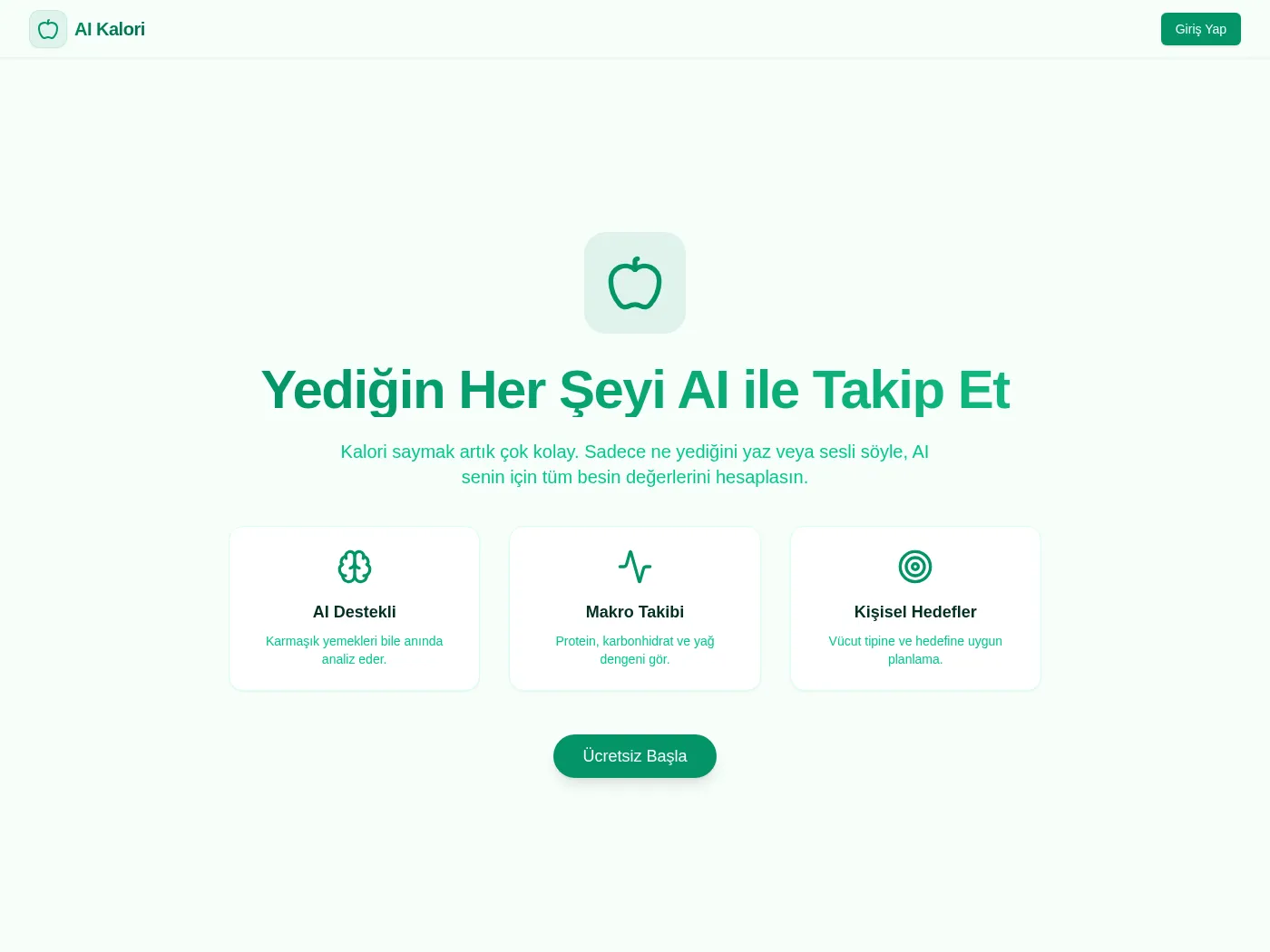 AI Kalori Hesaplayıcı
