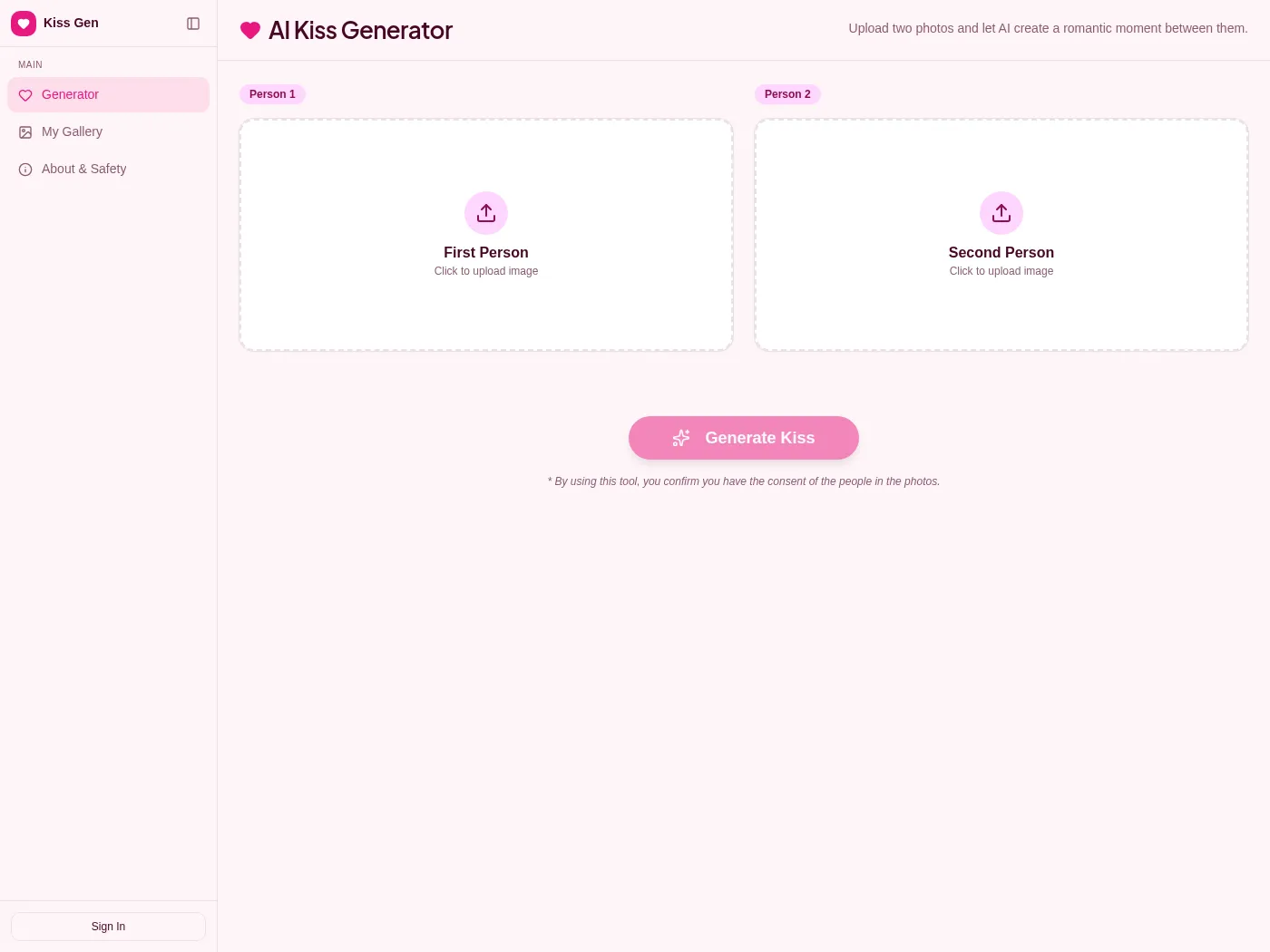 AI Kiss Generator