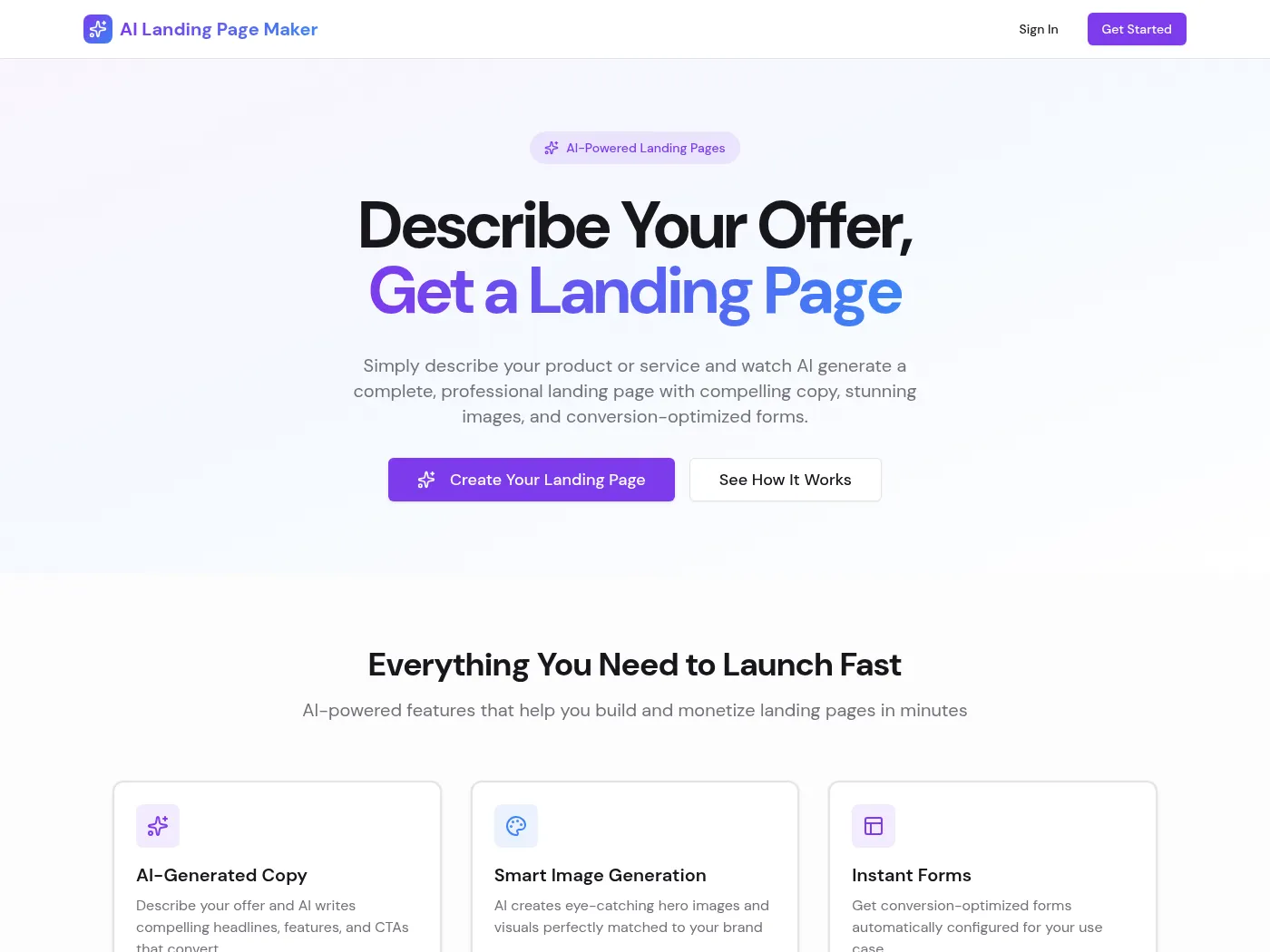 AI Landing Page Maker