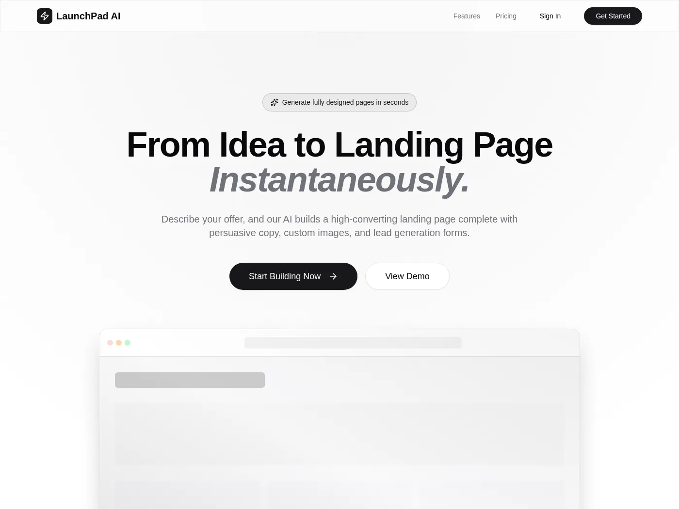 AI Landing Page Builder