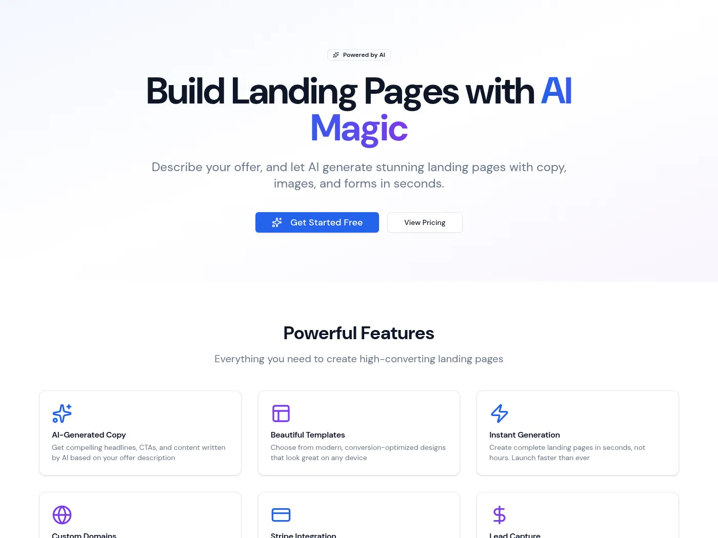 AI Landing Page Wizard