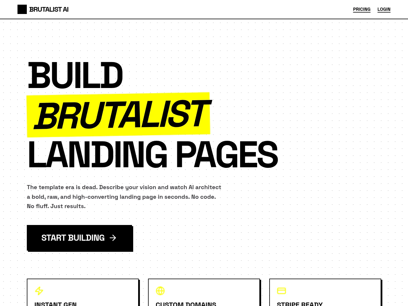Brutalist AI Page Maker