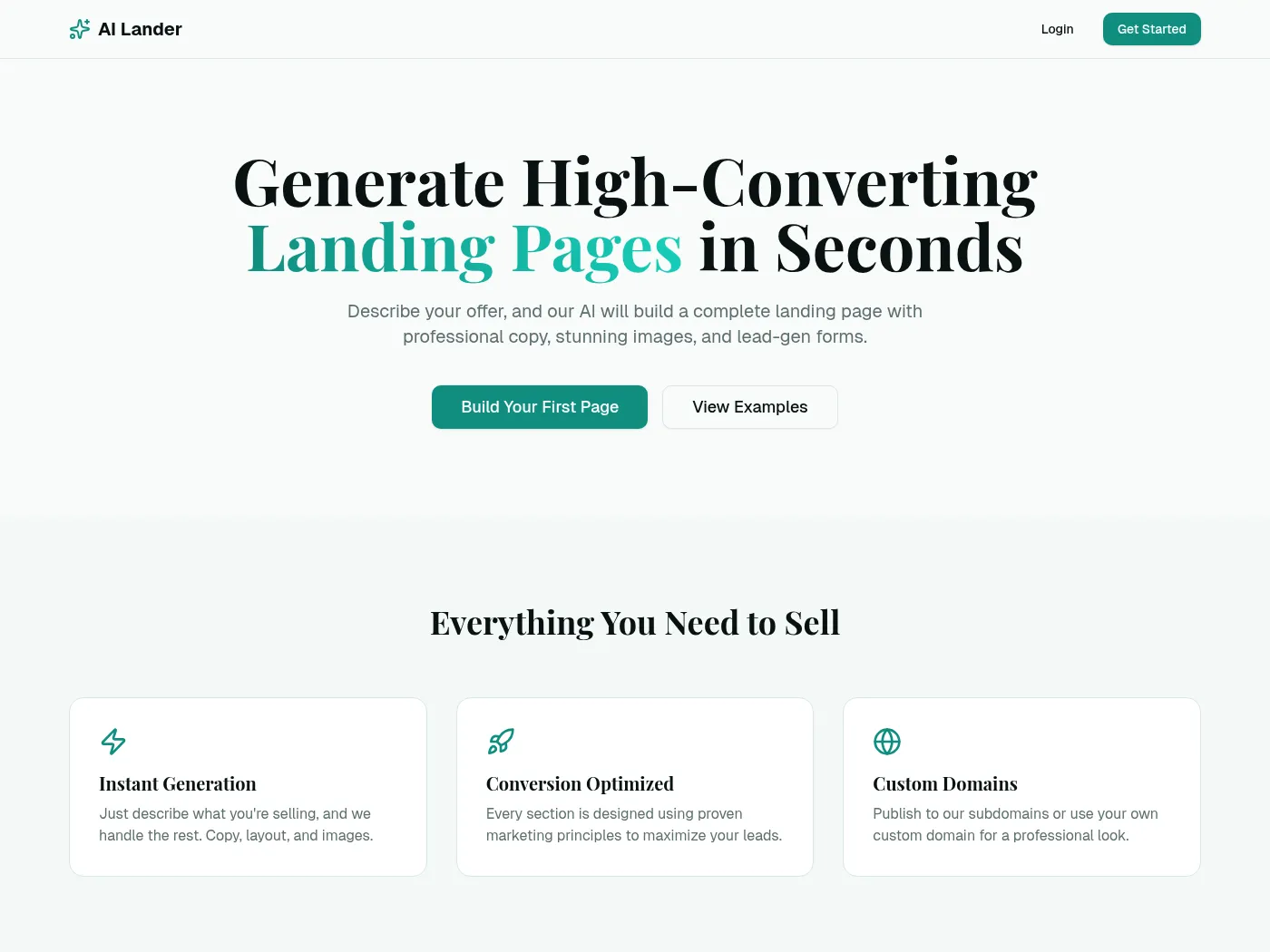 AI Landing Page Builder