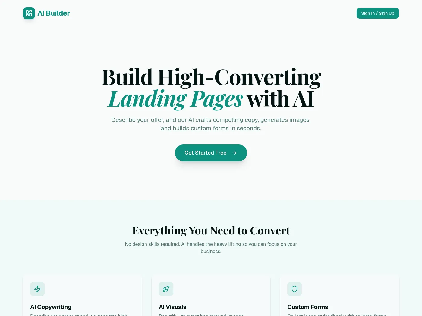 AI Landing Builder