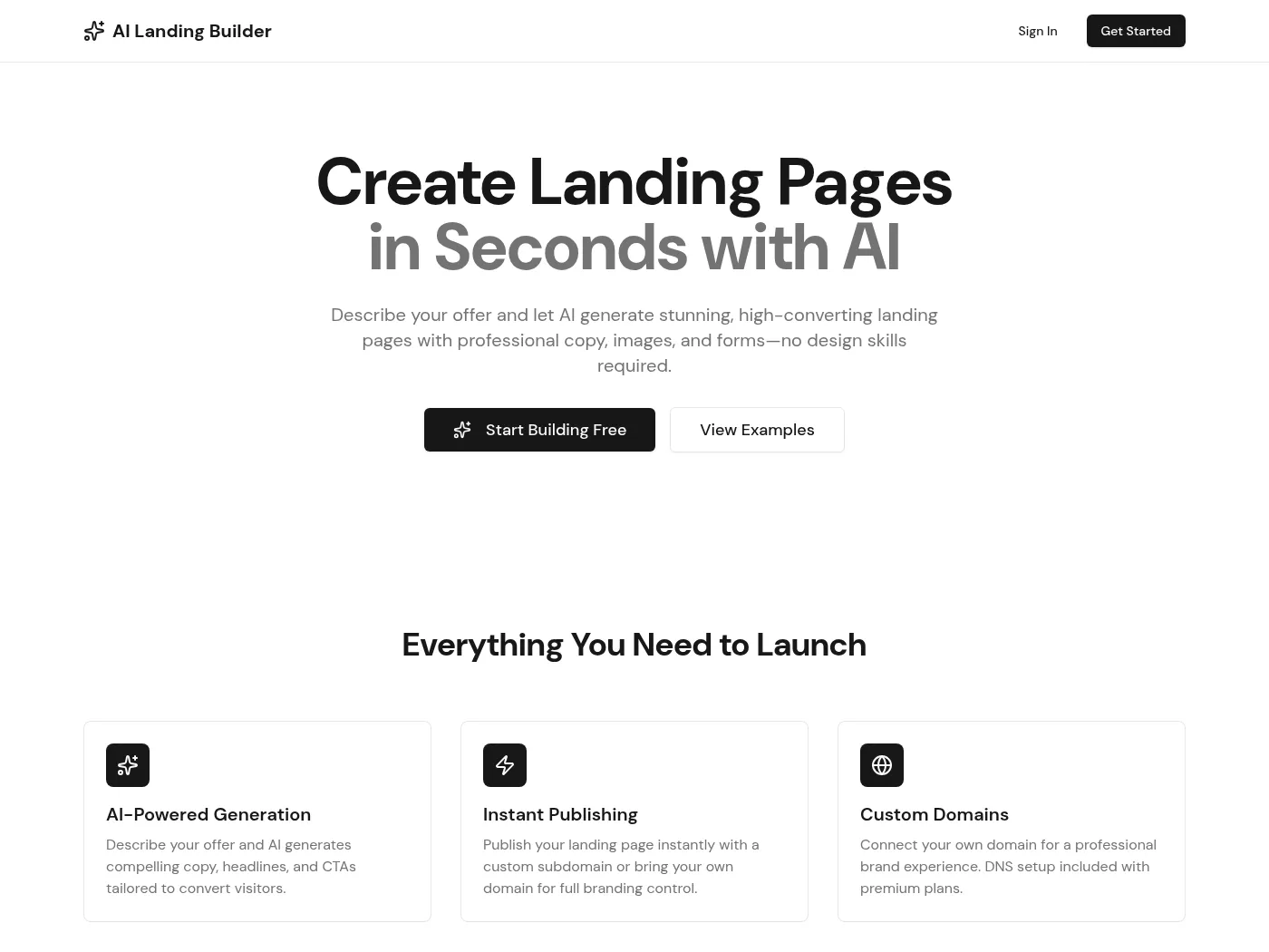 AI Landing Page Builder