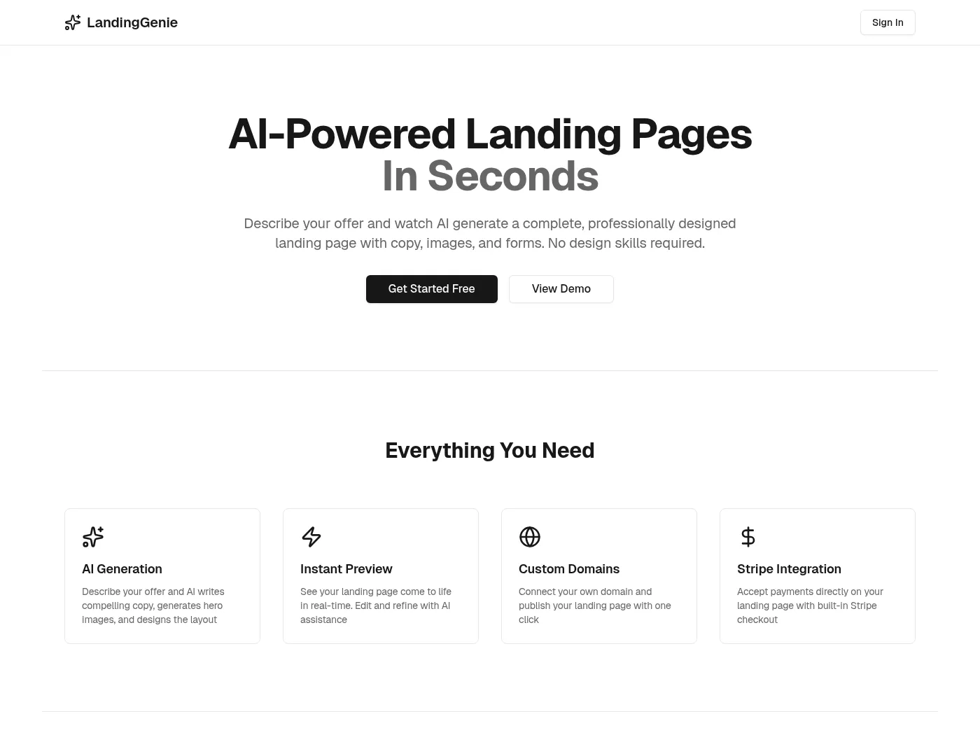 LandingGenie AI Builder