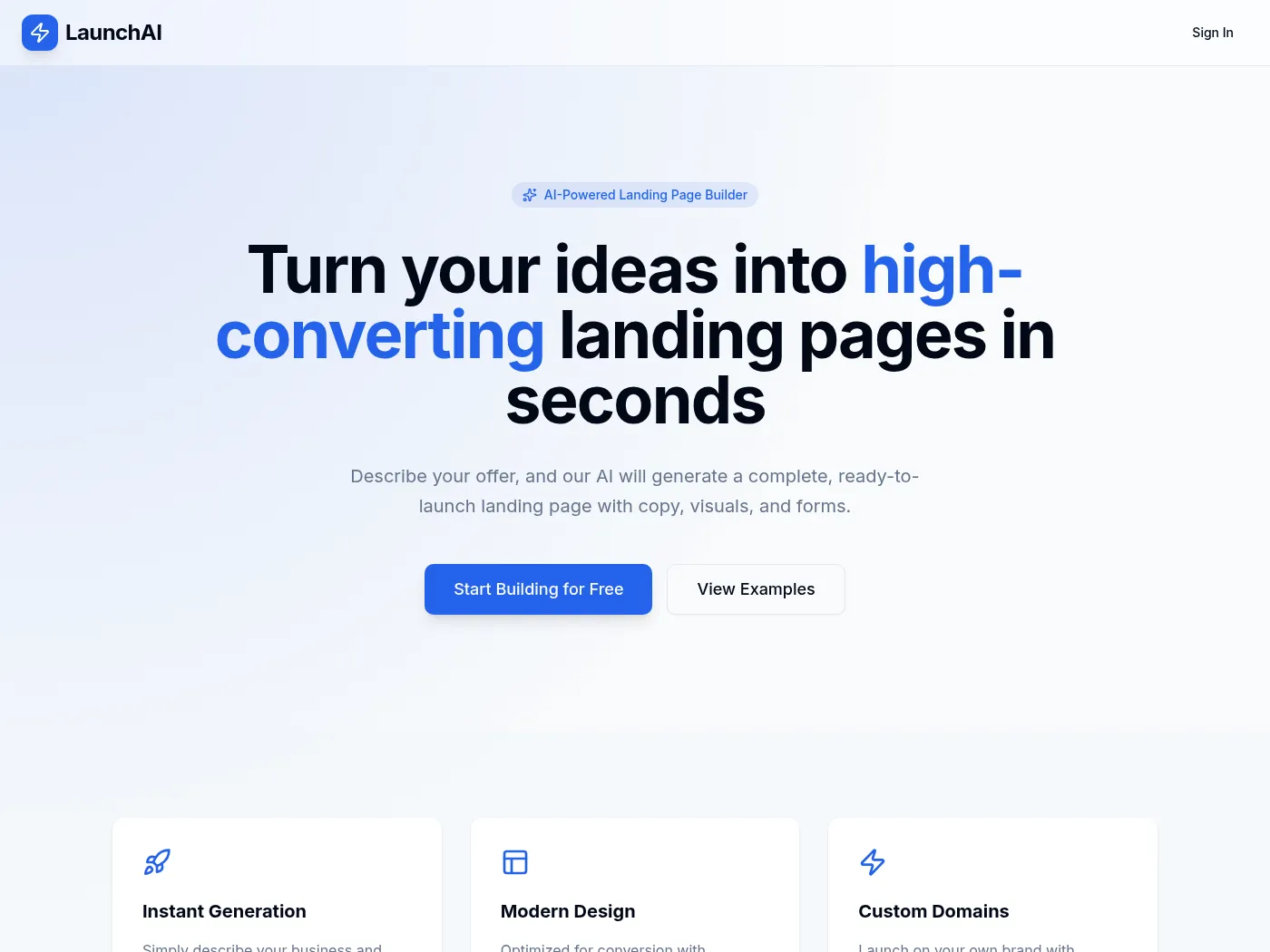 AI Landing Page Builder