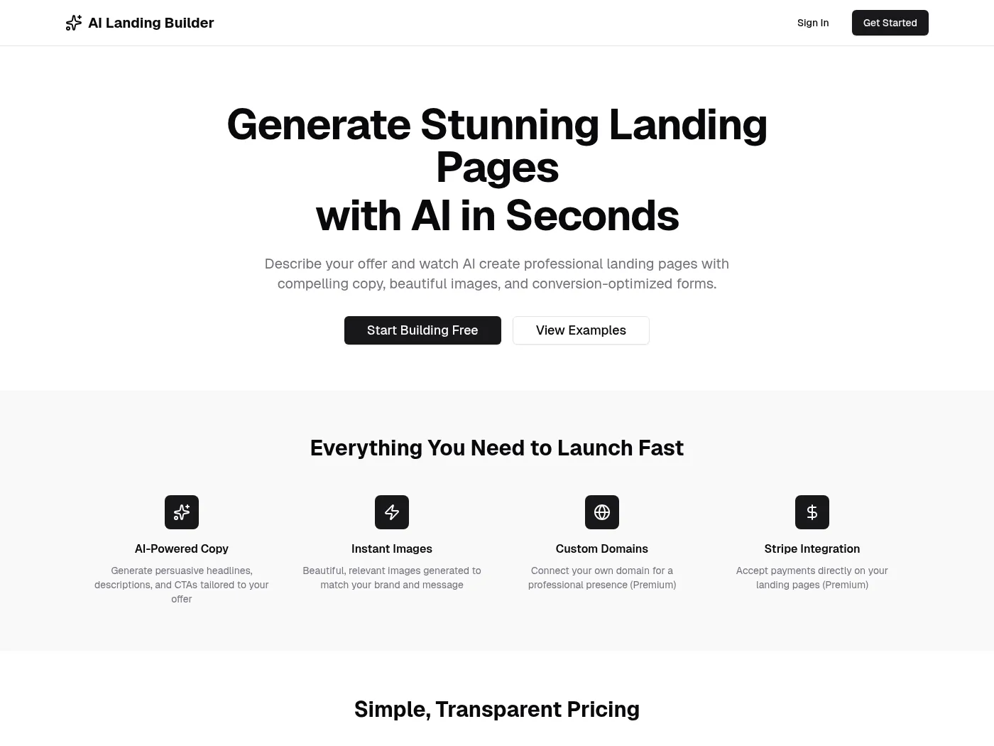 AI Landing Page Builder