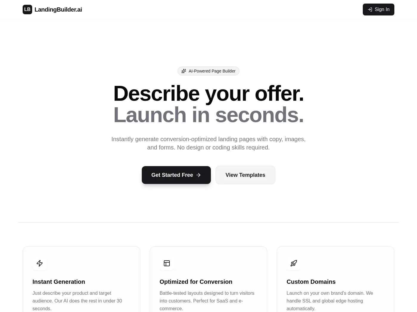 AI Landing Page Builder