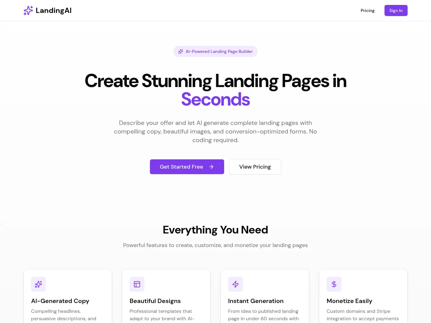 AI Landing Page Maker
