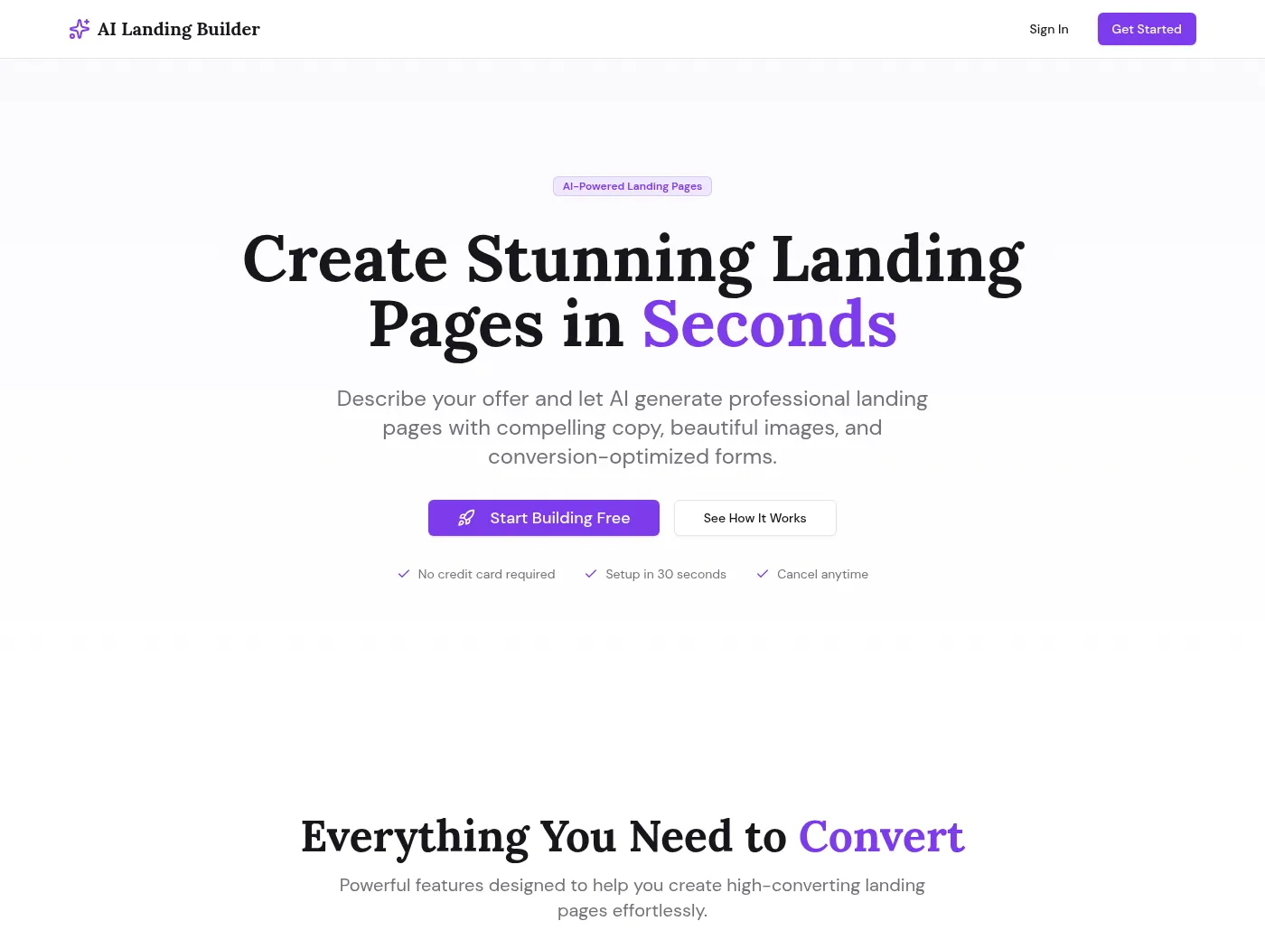 AI Landing Page Builder
