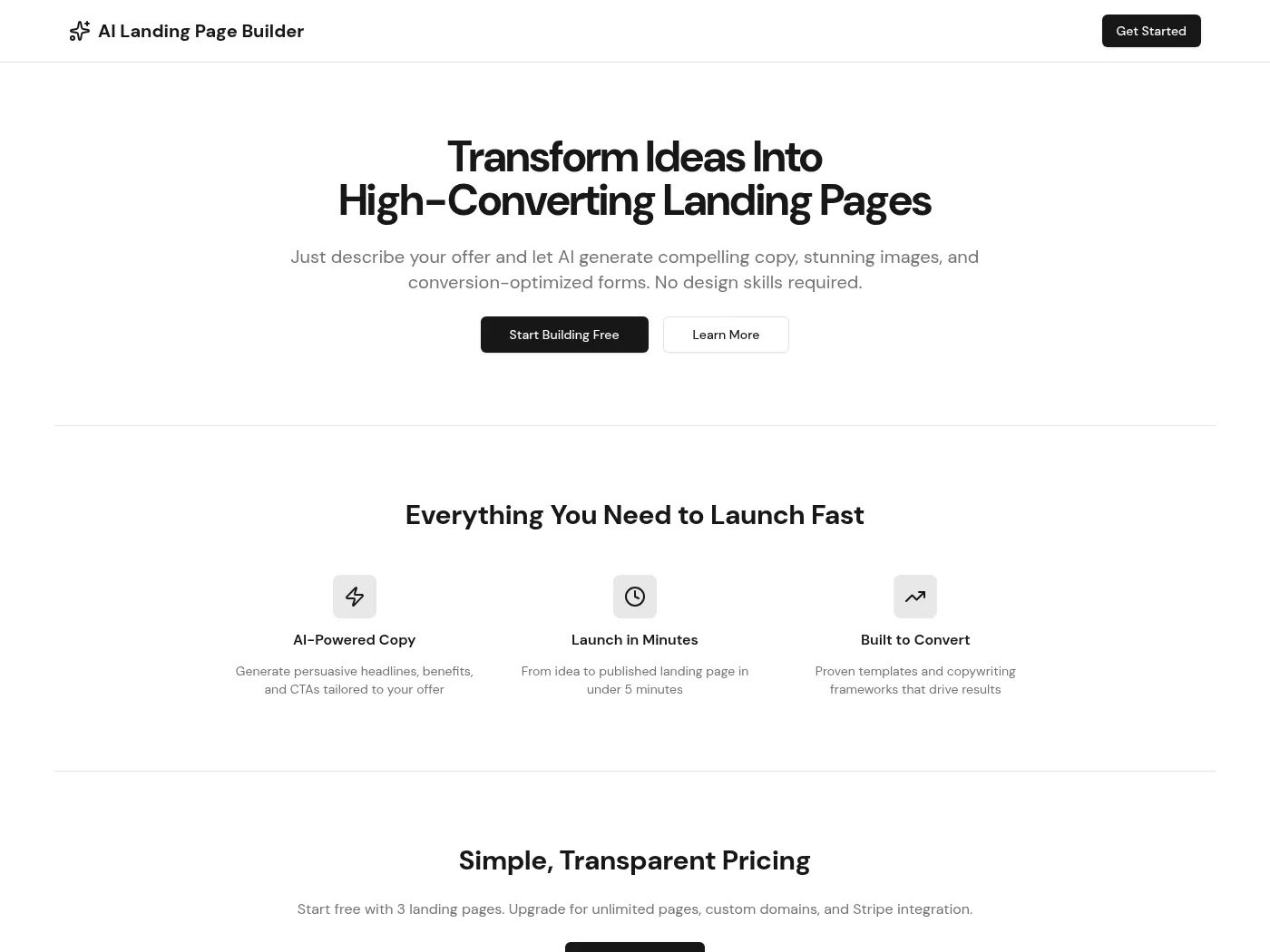 AI Landing Page Builder
