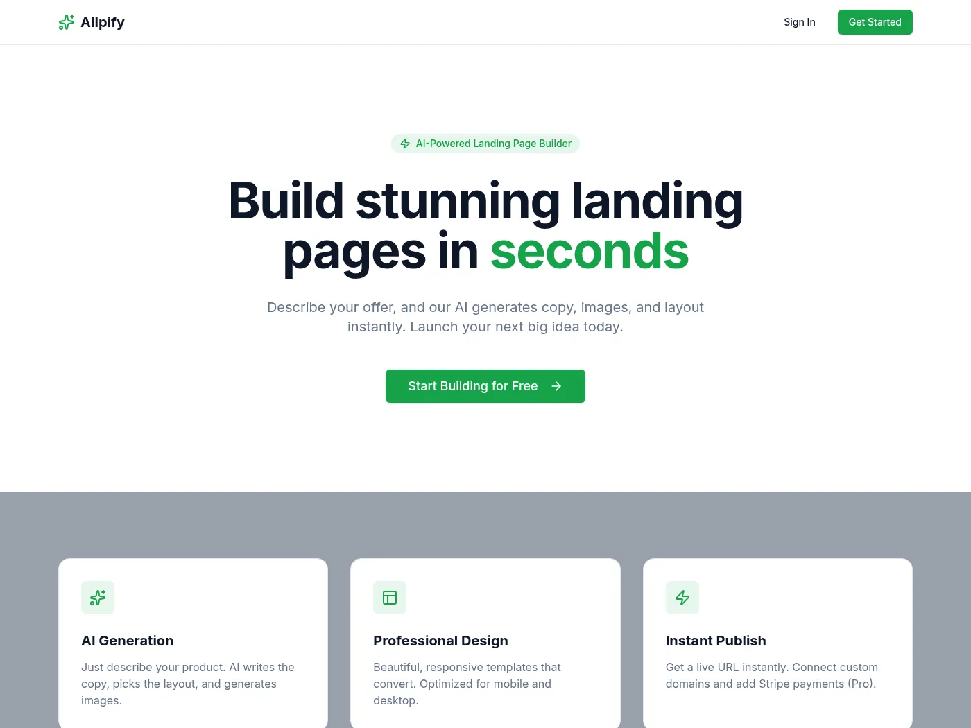 AIlpify Landing Builder