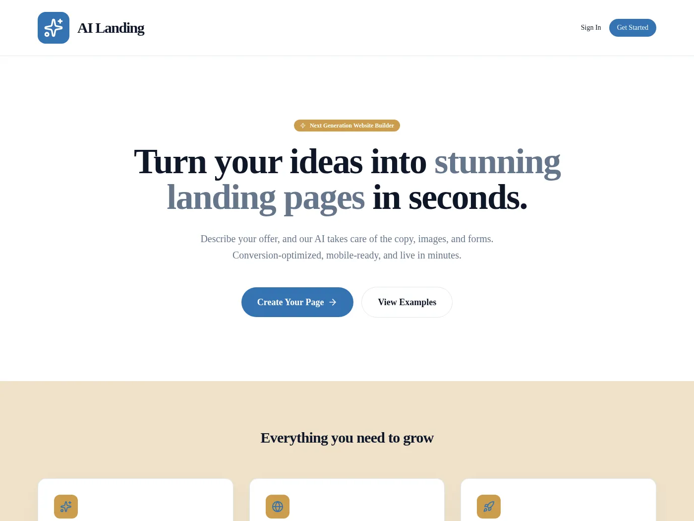 AI Landing Page Builder