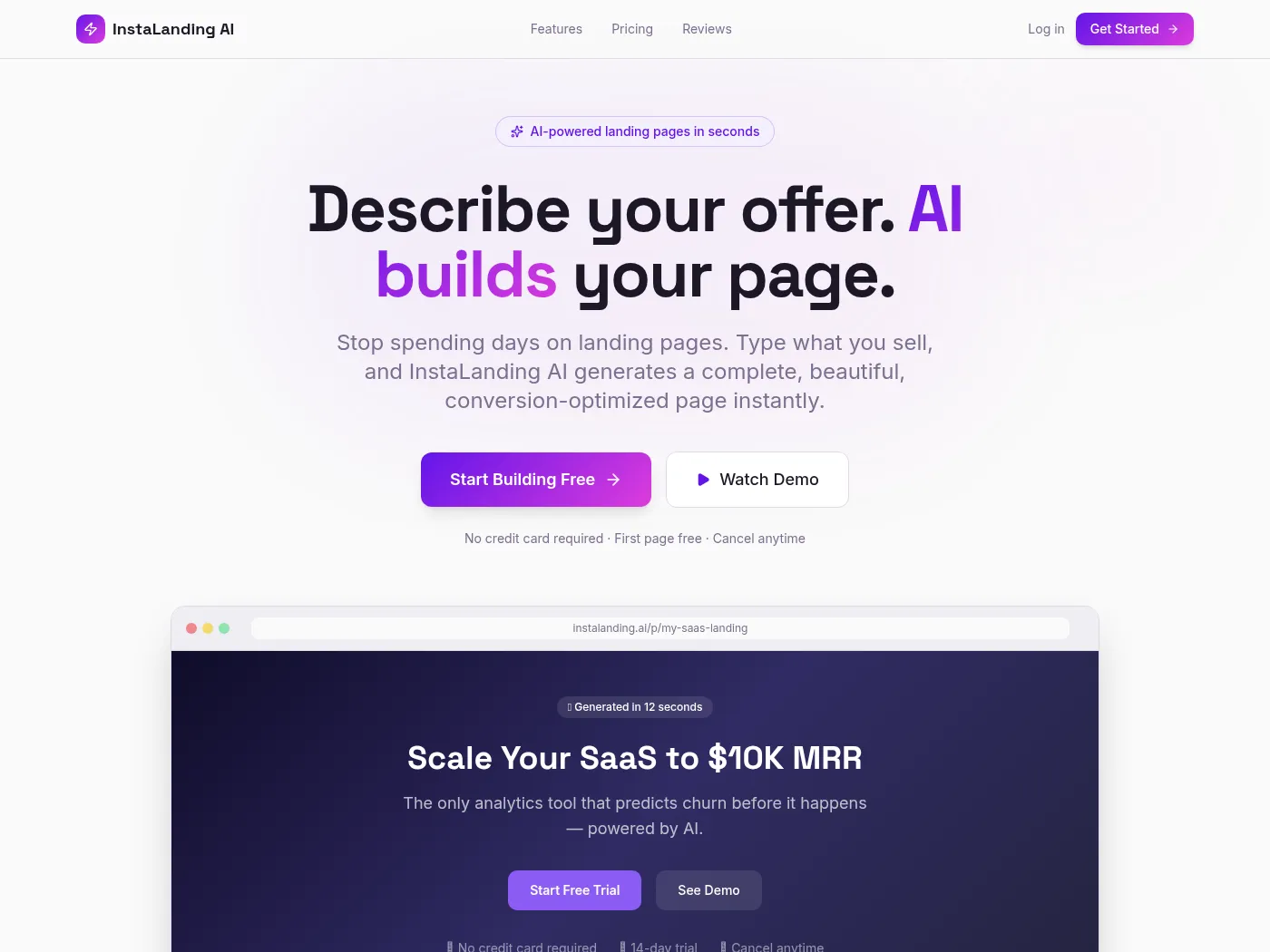 InstaLanding AI