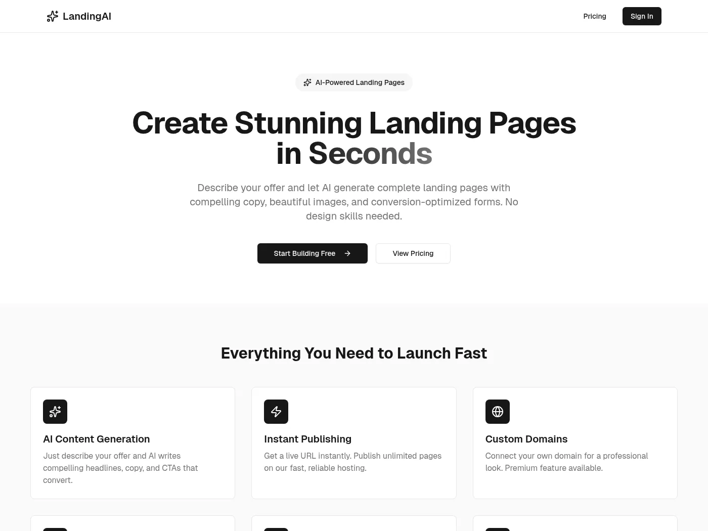 Smart Landing Generator