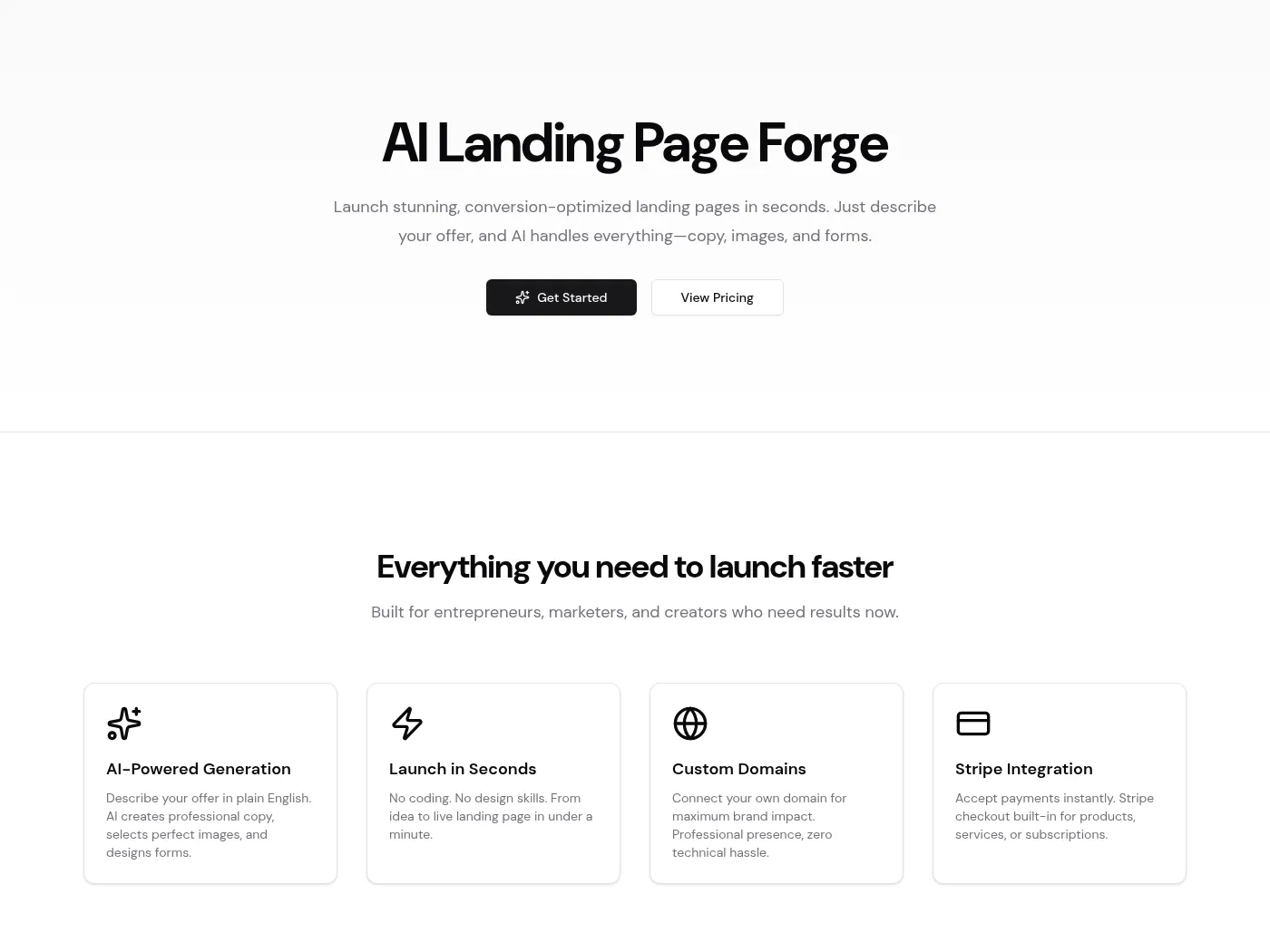 AI Landing Page Forge
