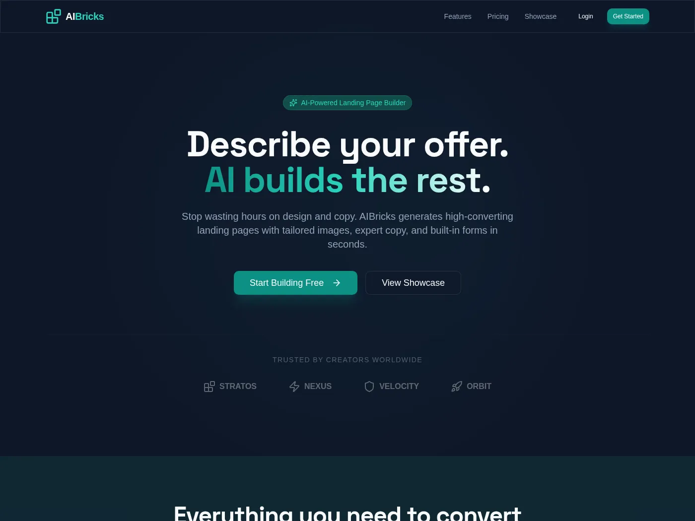 AIBricks Landing Builder