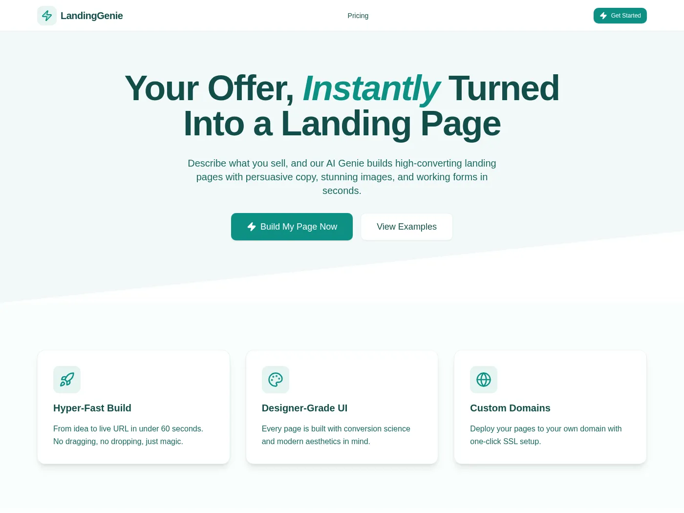 AI Landing Page Genie
