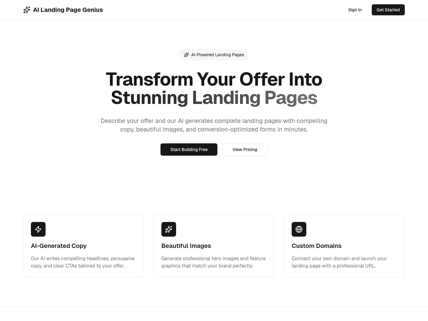 AI Landing Page Genius