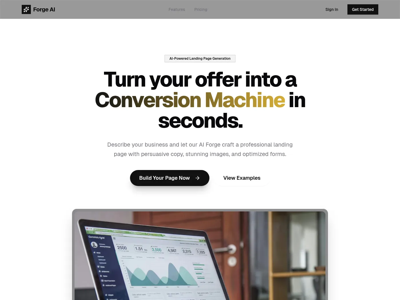 AI Landing Page Forge