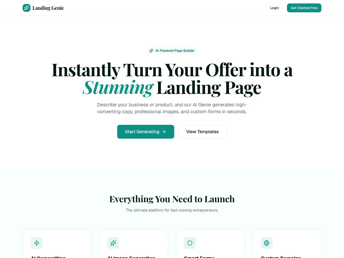 AI Landing Page Genie