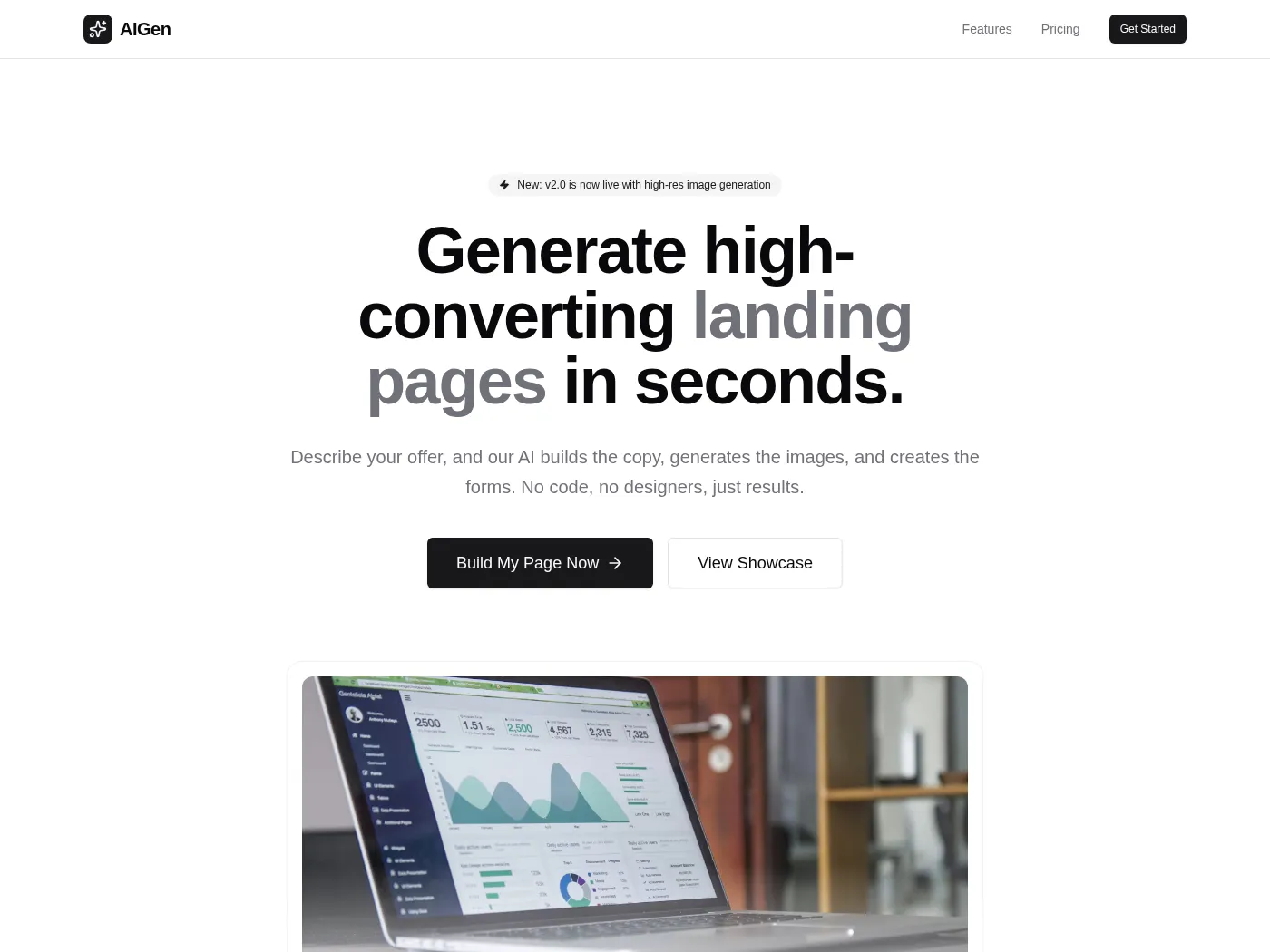 AIGen Landing Pages