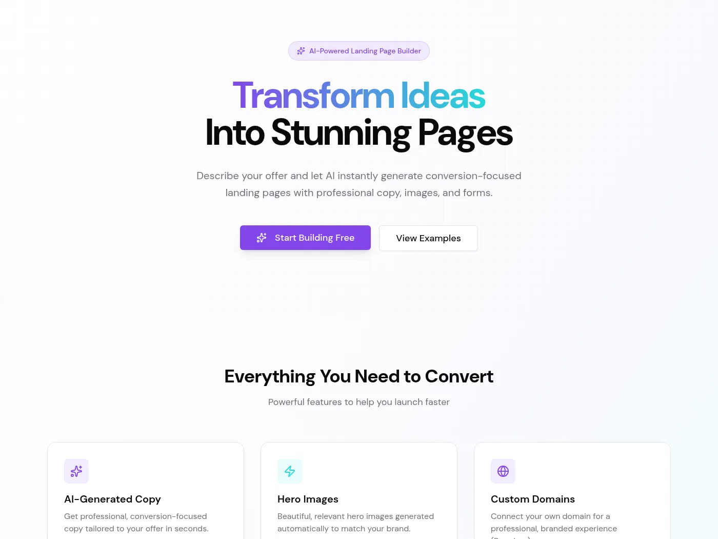 AI LandingPage Genie